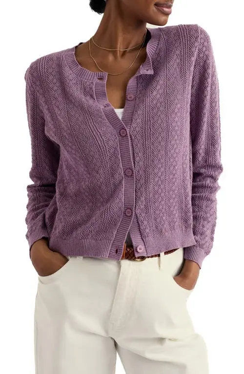 SEASALT CORNWALL Willowing Organic Cotton Pointelle Cardigan - Verbena