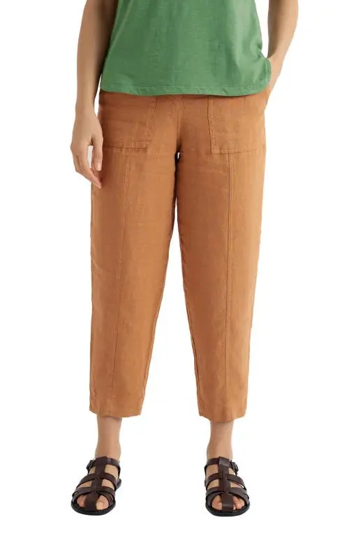 SEASALT CORNWALL Saltings Cropped Linen Pants - Basket