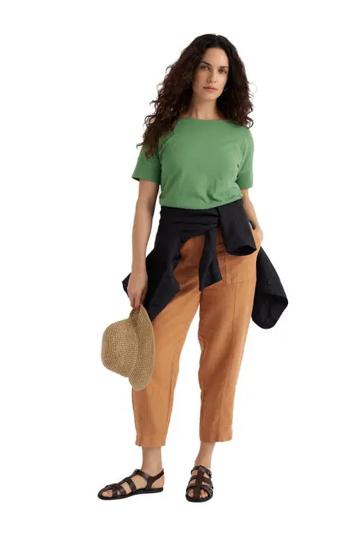 SEASALT CORNWALL Saltings Cropped Linen Pants - Basket