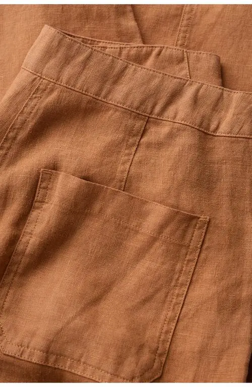 SEASALT CORNWALL Saltings Cropped Linen Pants - Basket