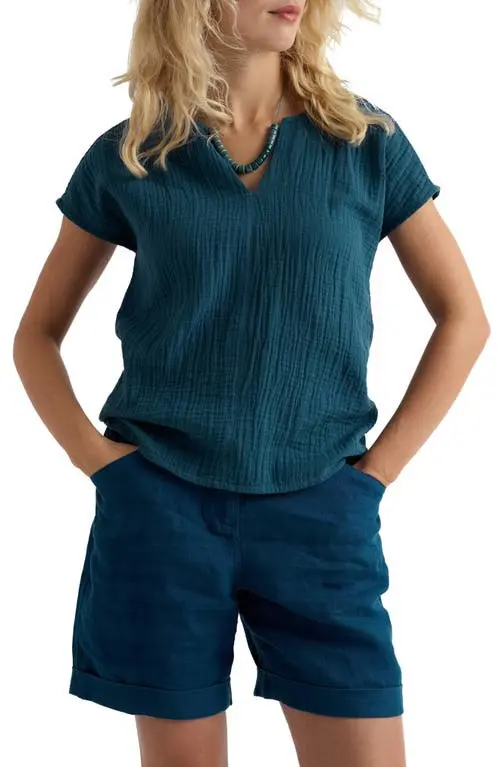 SEASALT CORNWALL Landscape Organic Cotton Gauze Top - Storm