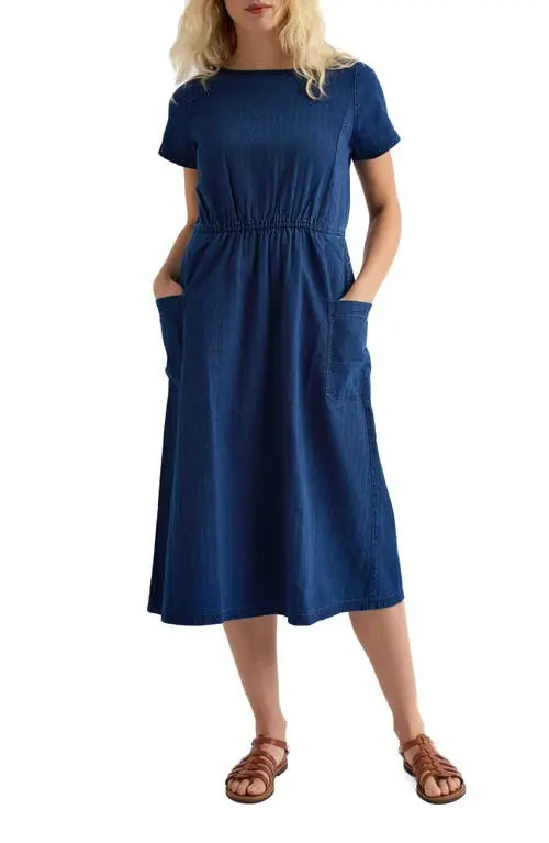SEASALT CORNWALL Haneth Organic Cotton Midi Dress - Mid Wash