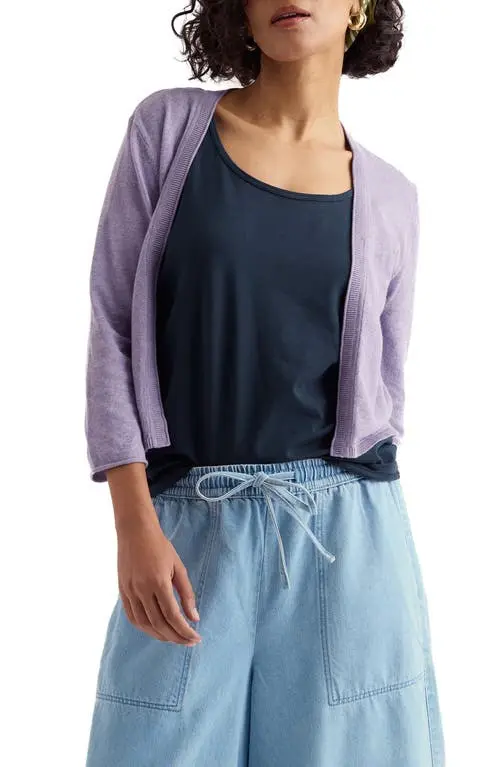 SEASALT CORNWALL Vanessa Open Front Organic Cotton Crop Cardigan - Knit Melange Bellflower