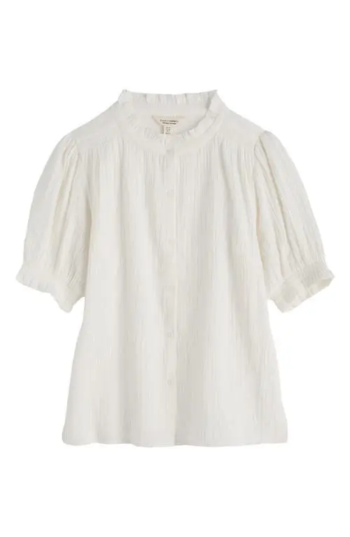 SEASALT CORNWALL Organic Cotton Button-up Top With Ruffle Trim