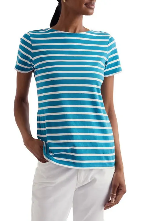 SEASALT CORNWALL Sailor Stripe Organic Cotton T-shirt - Breton Waterscape