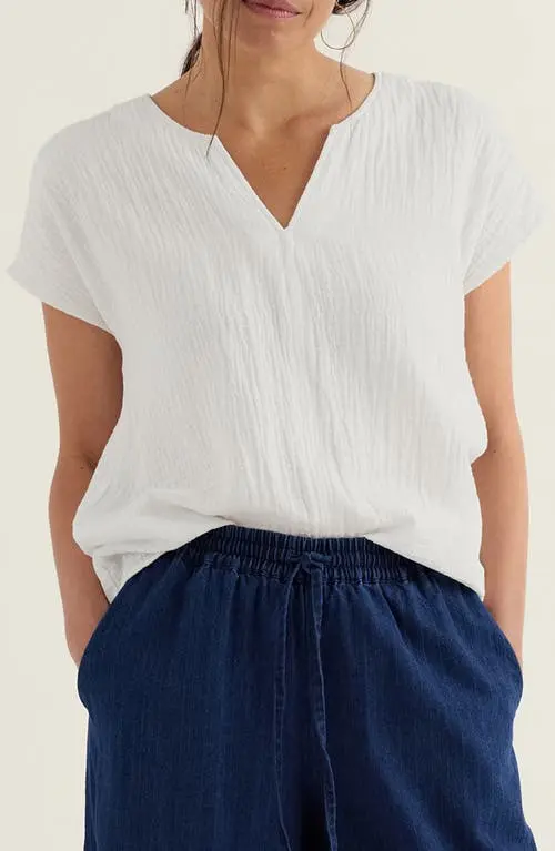 SEASALT CORNWALL Landscape Organic Cotton Gauze Top - Chalk
