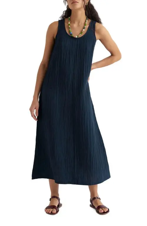 SEASALT CORNWALL Helleborne Sleeveless Organic Cotton Dress - Maritime