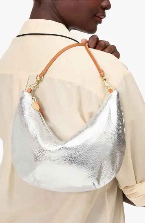 Clare V. Lune Metallic Leather Shoulder Bag