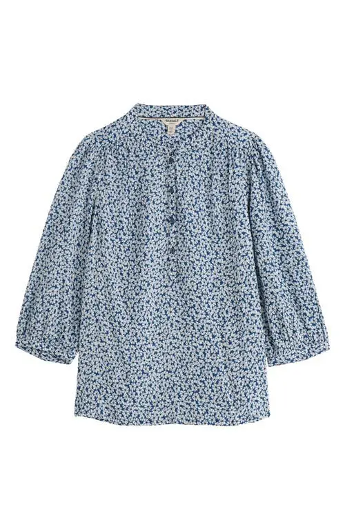 SEASALT CORNWALL Willow Path Floral Print Popover Top - Bunched Cornflowers