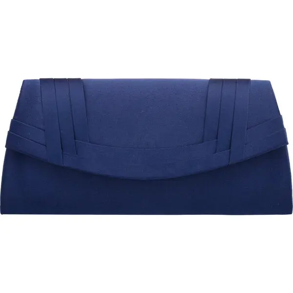 Nina Avis Pleated Clutch - Navy