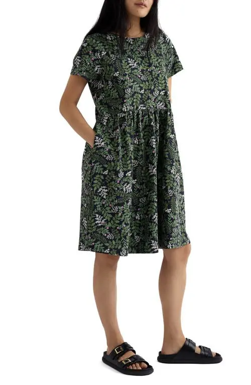 SEASALT CORNWALL Carleon Cove Organic Cotton T-shirt Dress - Pressed Herbs Inkwell
