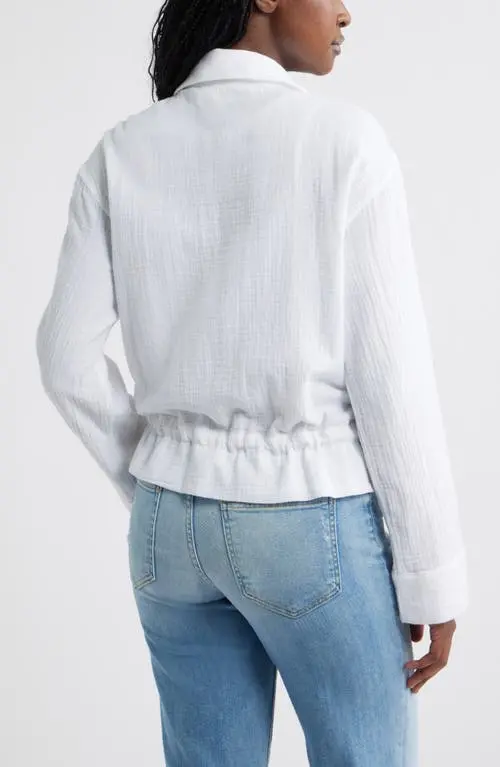 Caslon Cotton Gauze Utility Jacket - White