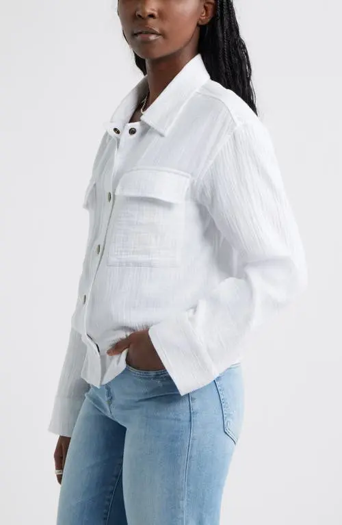 Caslon Cotton Gauze Utility Jacket - White