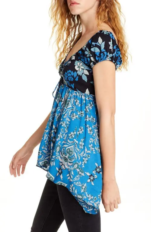 Free People La Bamba Babydoll Paisley Print Top