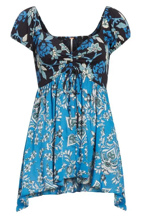 Free People La Bamba Babydoll Paisley Print Top