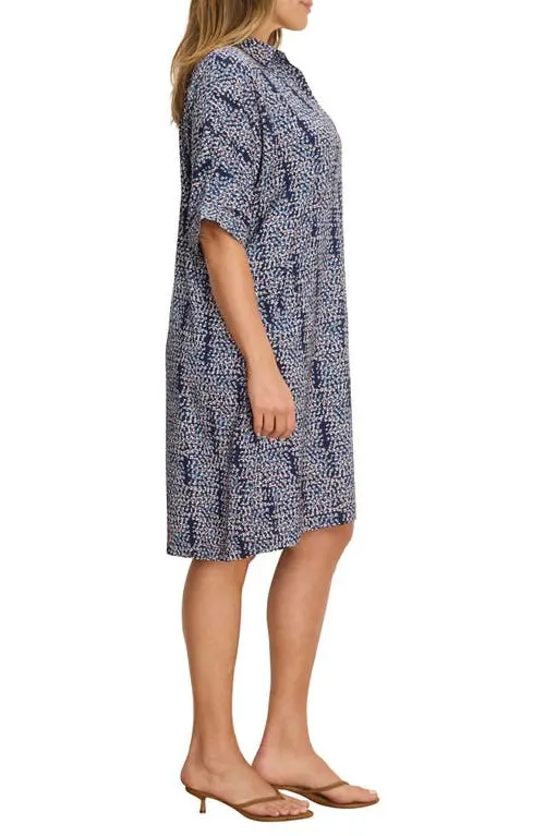 NIC+ZOE Block Party Devon Shift Dress - Indigo Multi