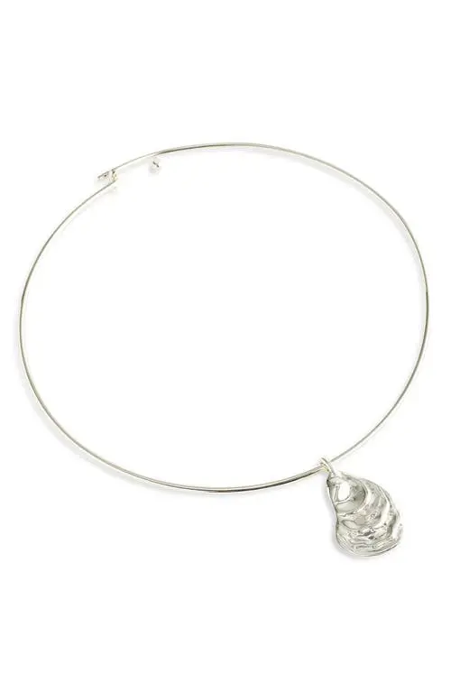 Madewell Shell Wire Choker Necklace - Warm Silver