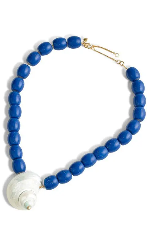 Madewell Oversized Beaded Choker Necklace - Lapis