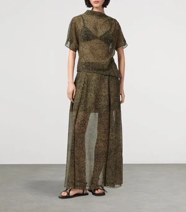 ALLSAINTS Sali Printed Sheer Top
