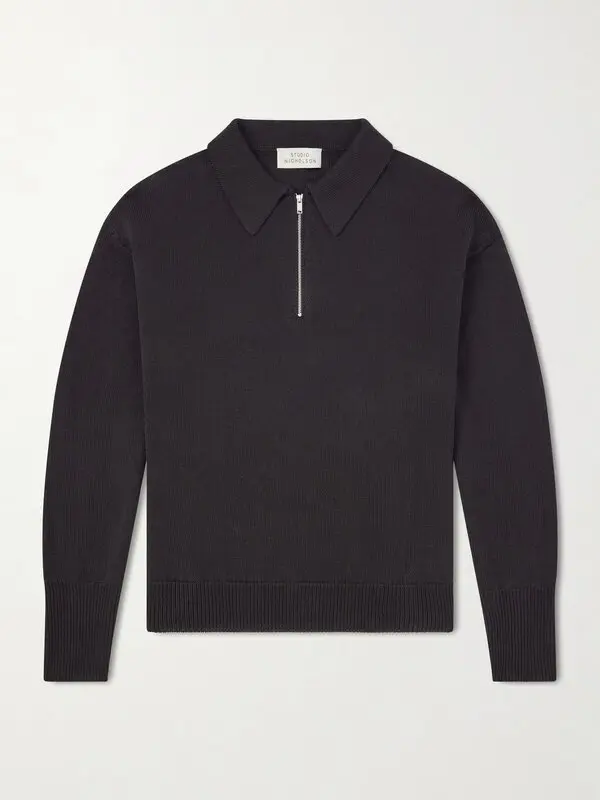 Studio Nicholson Paper Half-zip Polo Sweater