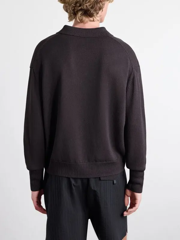Studio Nicholson Paper Half-zip Polo Sweater
