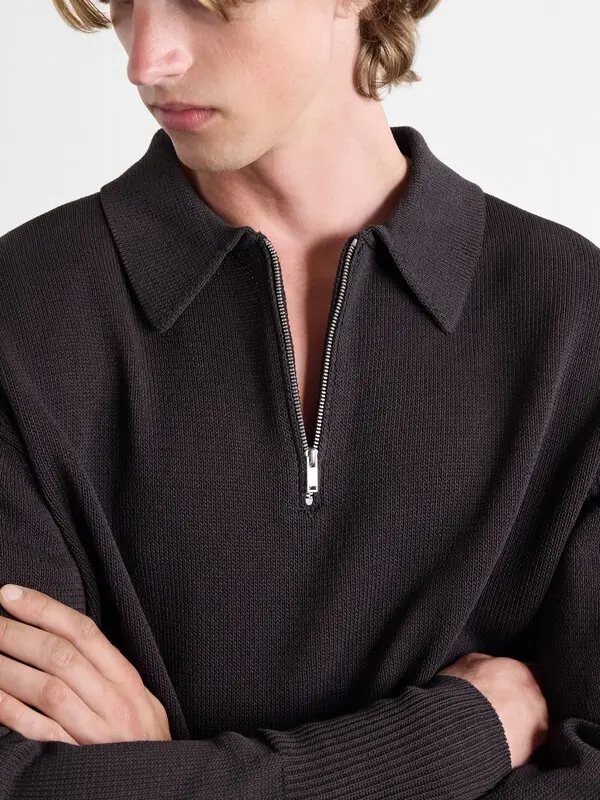 Studio Nicholson Paper Half-zip Polo Sweater