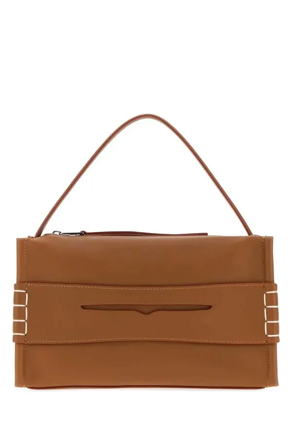 JW Anderson Camel Leather Loafers Handbag - Brown