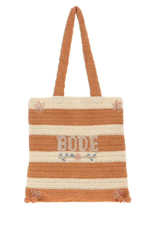 BODE Embroidered Crochet Sherbet Shopping Bag - Multicolor