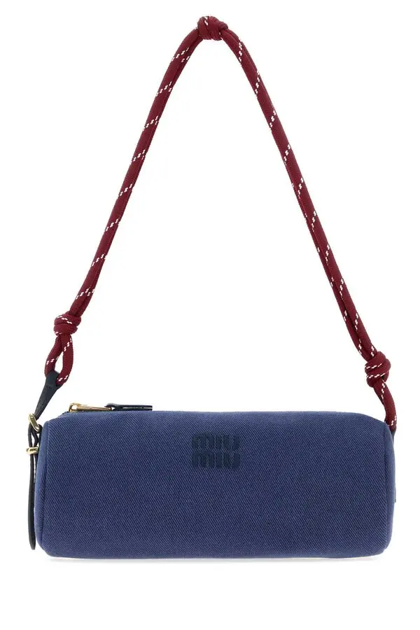 Miu Miu Navy Gabardine Shoulder Bag - Blue