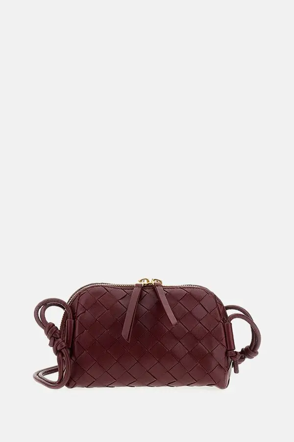 Bottega Veneta Nappa Leather Intrecciato Pouch With Gold Finish Hardware - Multicolor
