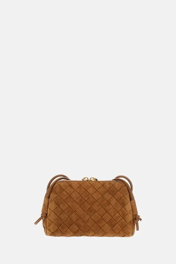 Bottega Veneta Suede Intrecciato Concert Pochette - Multicolor