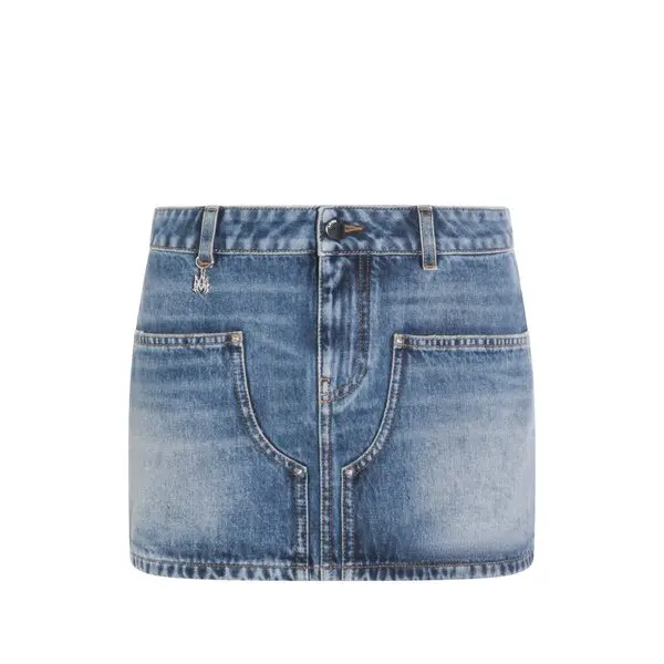 Amiri Denim Skirt With Charm Detail - Blue