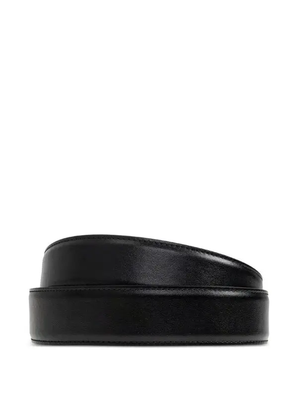 Balenciaga Logo Plaque Leather Belt - Black