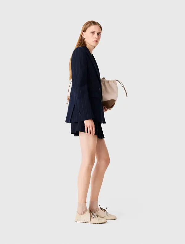 Maje Double-breasted Pinstripe Suit Jacket