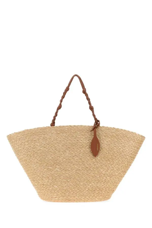 JIL SANDER Raffia Tangle Bucket Bag - Brown