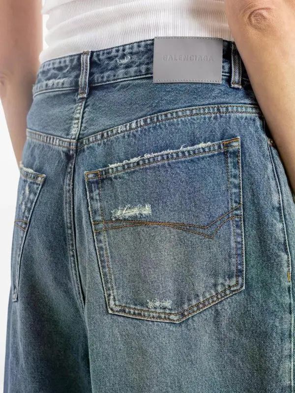 Balenciaga Folded Bermuda Denim Shorts
