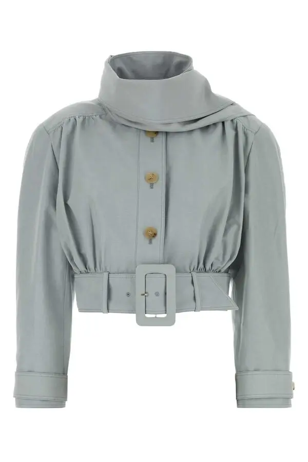 Chloé Light Grey Linen Blend Jacket - Gray