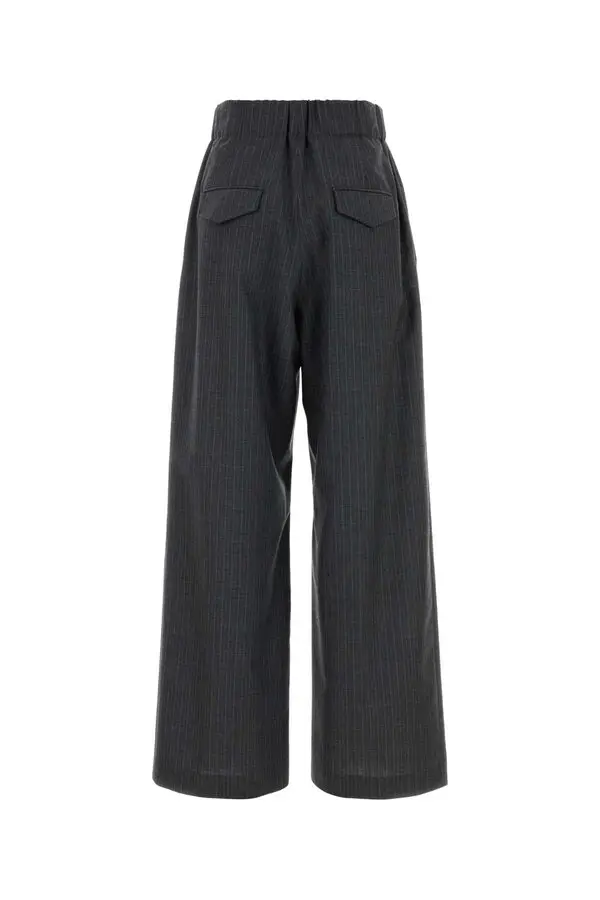 JIL SANDER Embroidered Wool Wide-leg Trousers