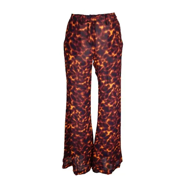 JENNAFER GRACE Orange / Black Mareesa Trousers In Tortoise - Orange/black