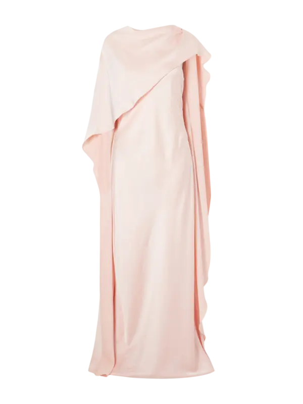Simkhai Izel Cape-effect Satin Gown - Pink
