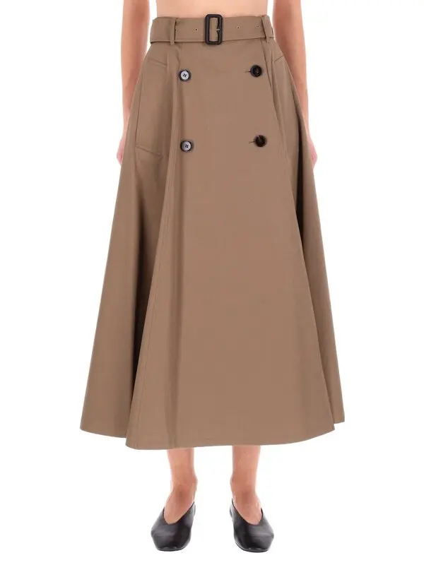 Burberry Brenda Midi Skirt - Brown