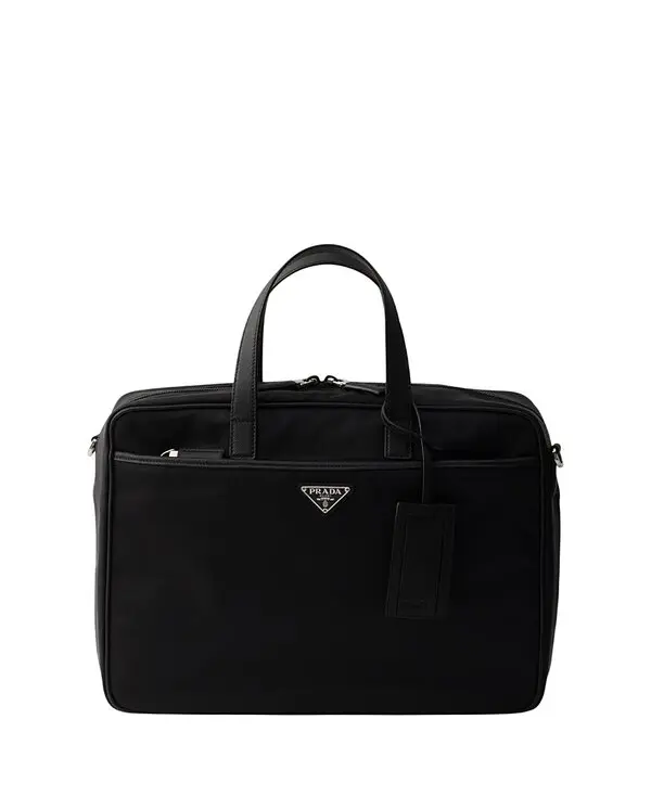 Prada Re-nylon And Saffiano Leather Work Bag - Black
