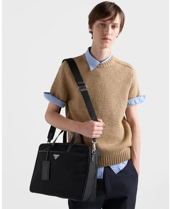 Prada Re-nylon And Saffiano Leather Work Bag