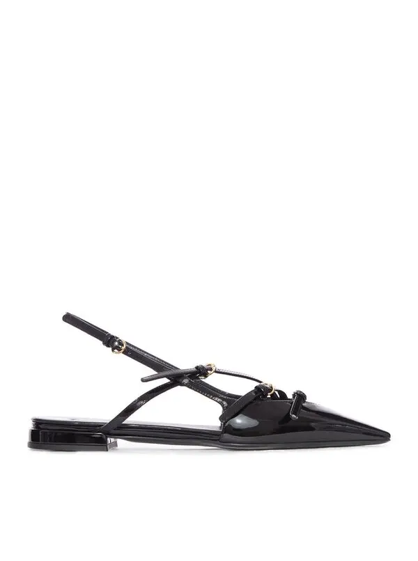 Miu Miu Suede Slingback Ballerinas With Buckles - Black