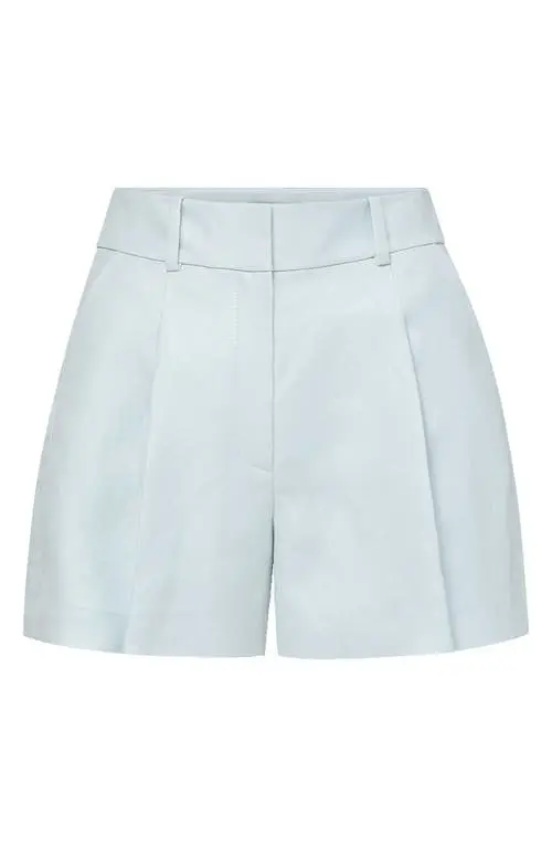 Veronica Beard Craig High Waist Pleated Cotton Blend Twill Shorts