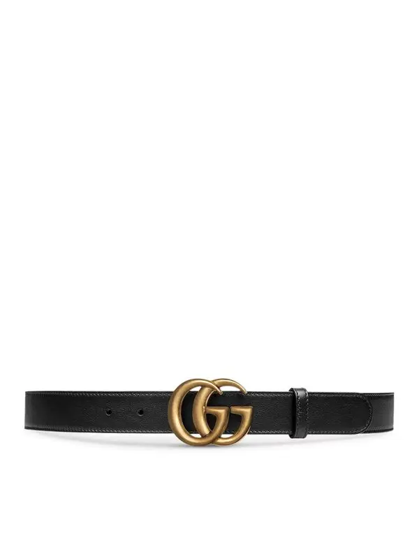Gucci Gg Marmont Thin Belt - Black