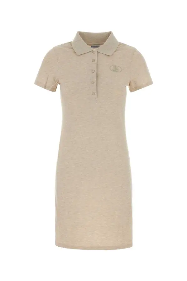 Burberry Melange Sand Piquet Polo Dress - Brown
