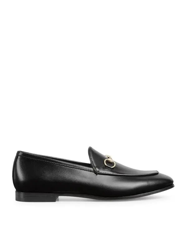 Gucci Jordaan Leather Loafers With Horsebit Detail - Black