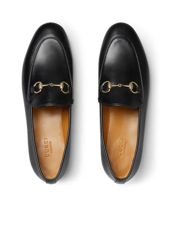Gucci Jordaan Leather Loafers With Horsebit Detail - Black