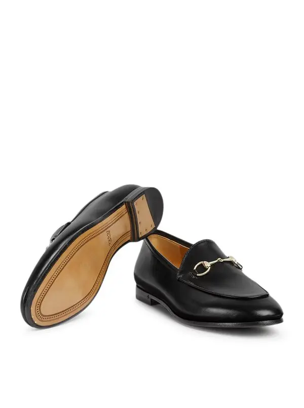 Gucci Jordaan Leather Loafers With Horsebit Detail - Black